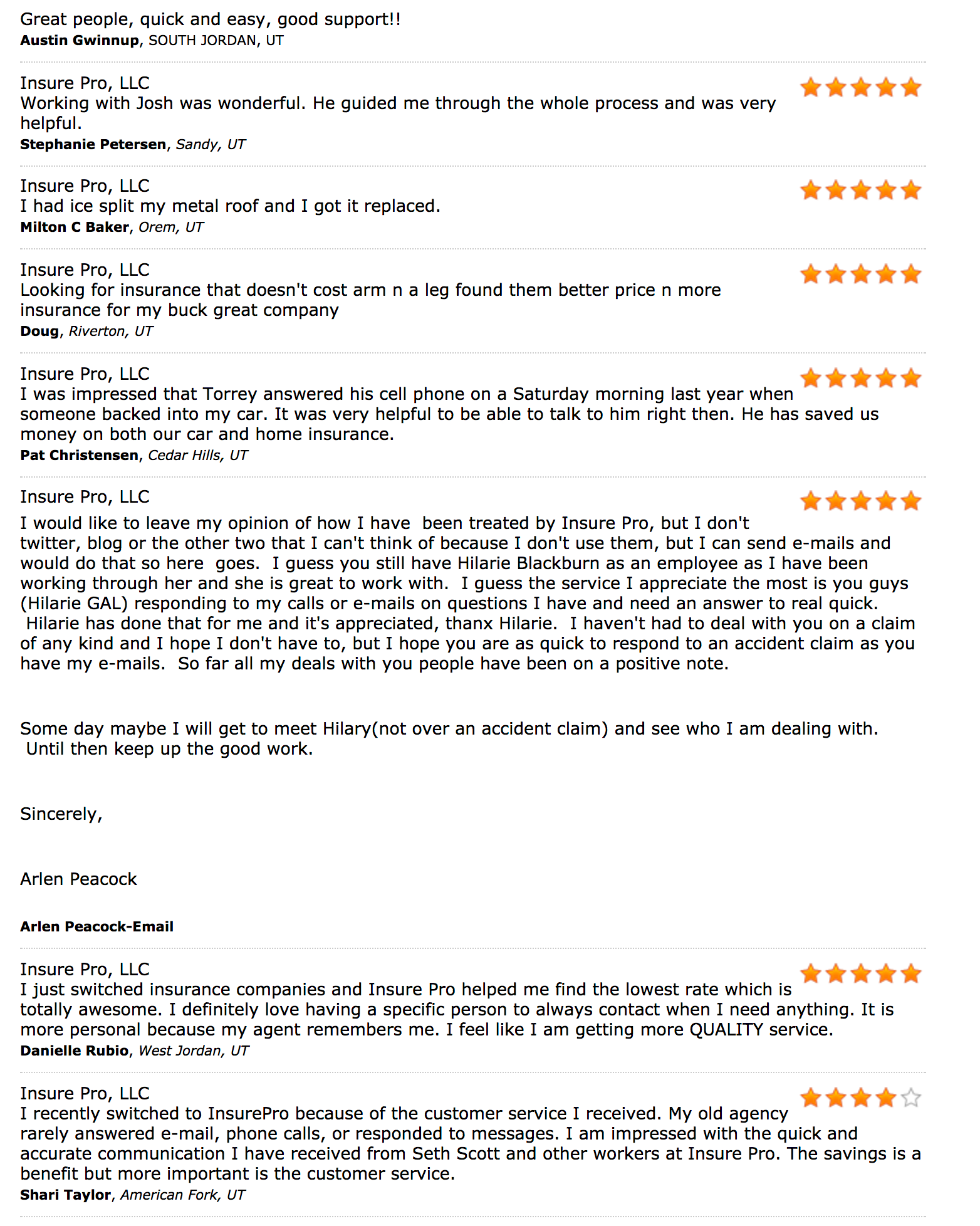 Customer Testimonials | InsurePro